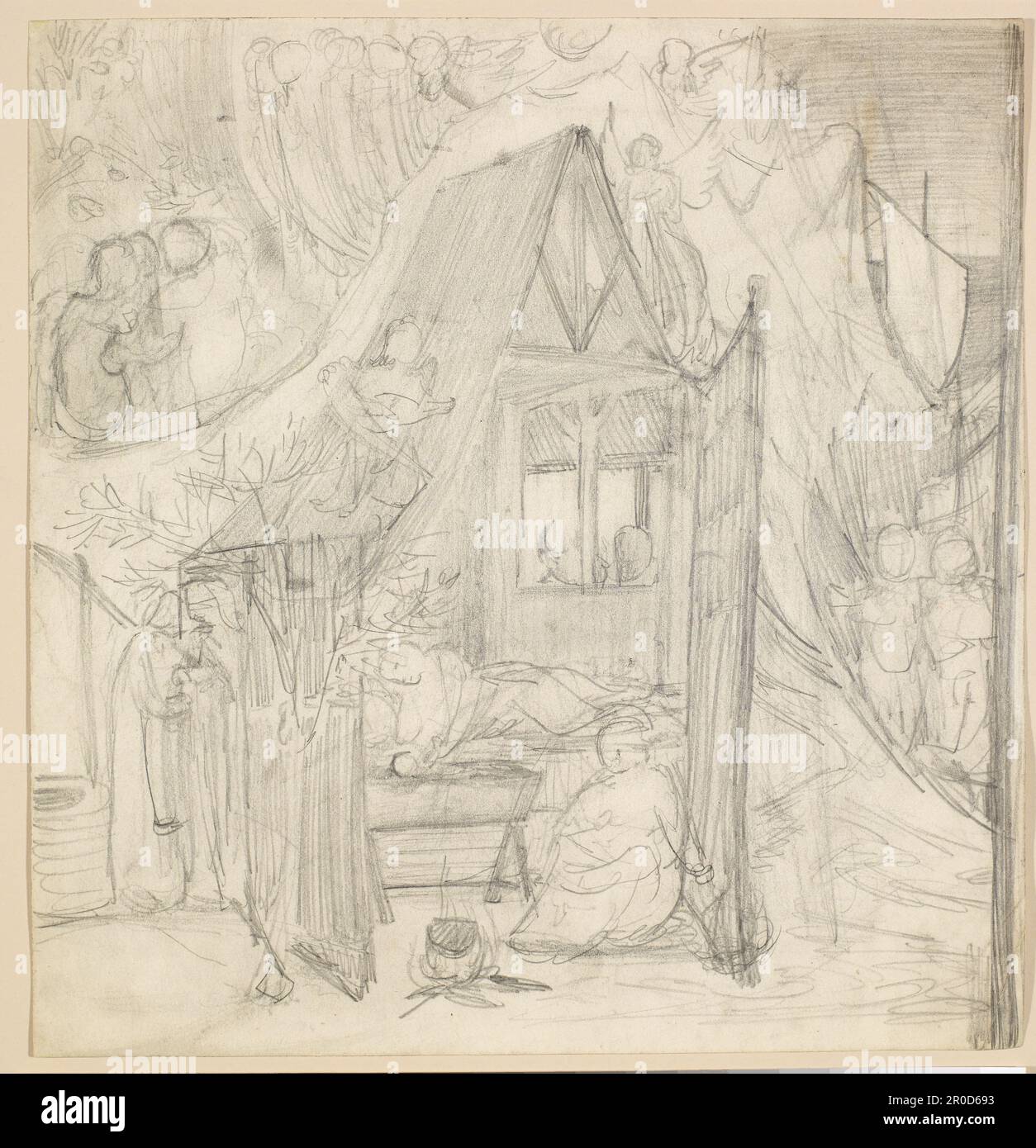 The Nativity - Composition Sketch, 1863. Pencil drawing on paper ...