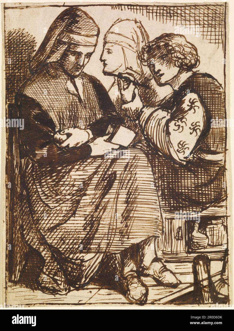 Giotto painting the Portrait of Dante - Composition Study, 1852. Artist ...