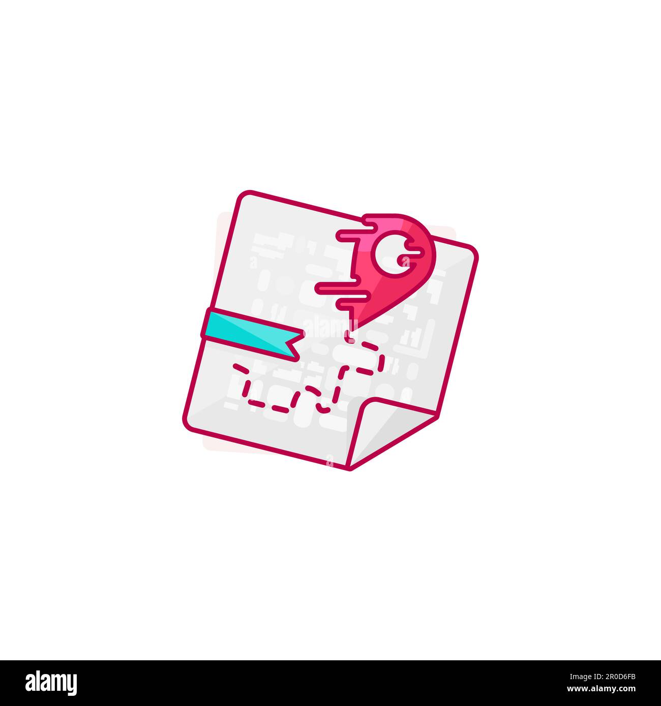 Liquid Red Pointer on Map. Fast Delivery or the Shortest Route Symbol ...