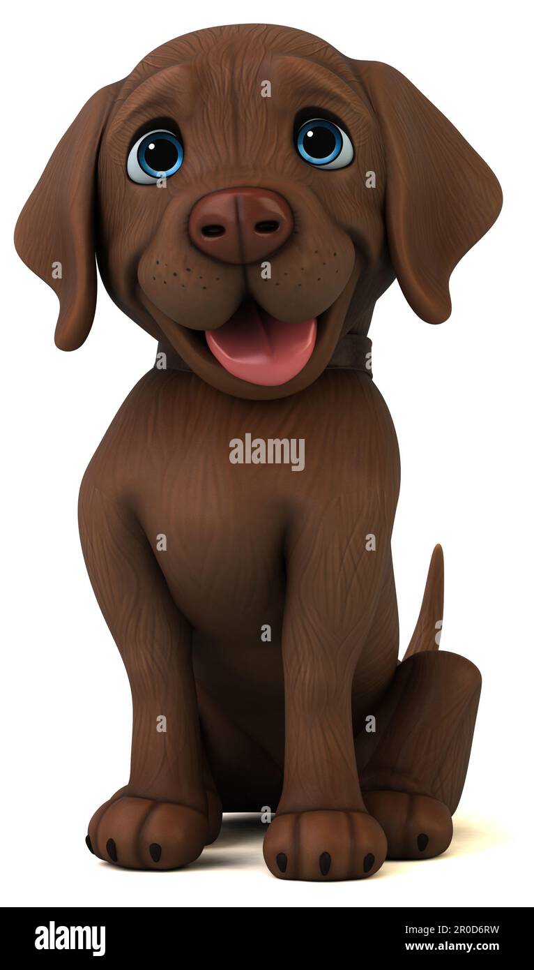 Fun 3D cartoon brown Labrador retriever Stock Photo - Alamy
