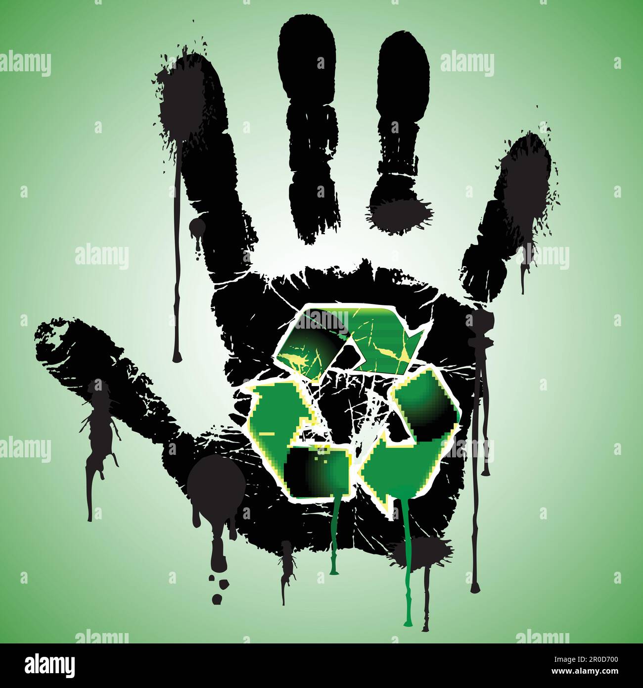 Stop Pollution Dirty Hand with Recycling Symbol Ecological Concept ...