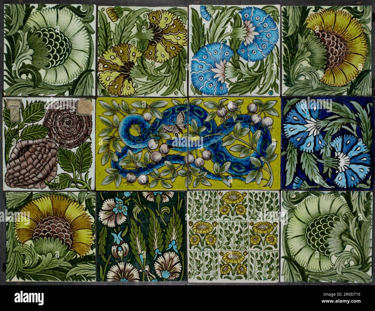 Panel of Wall Tiles by William De Morgan, 1882-1907. Collection of ...