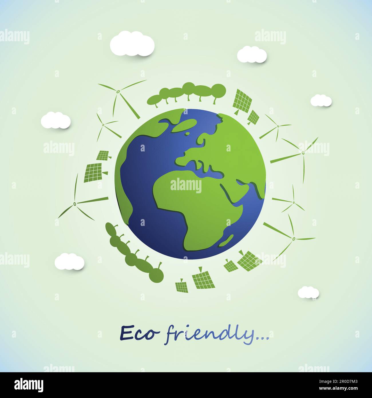 Environmentally Friendly Planet - Vector Illustration Stock Vector ...
