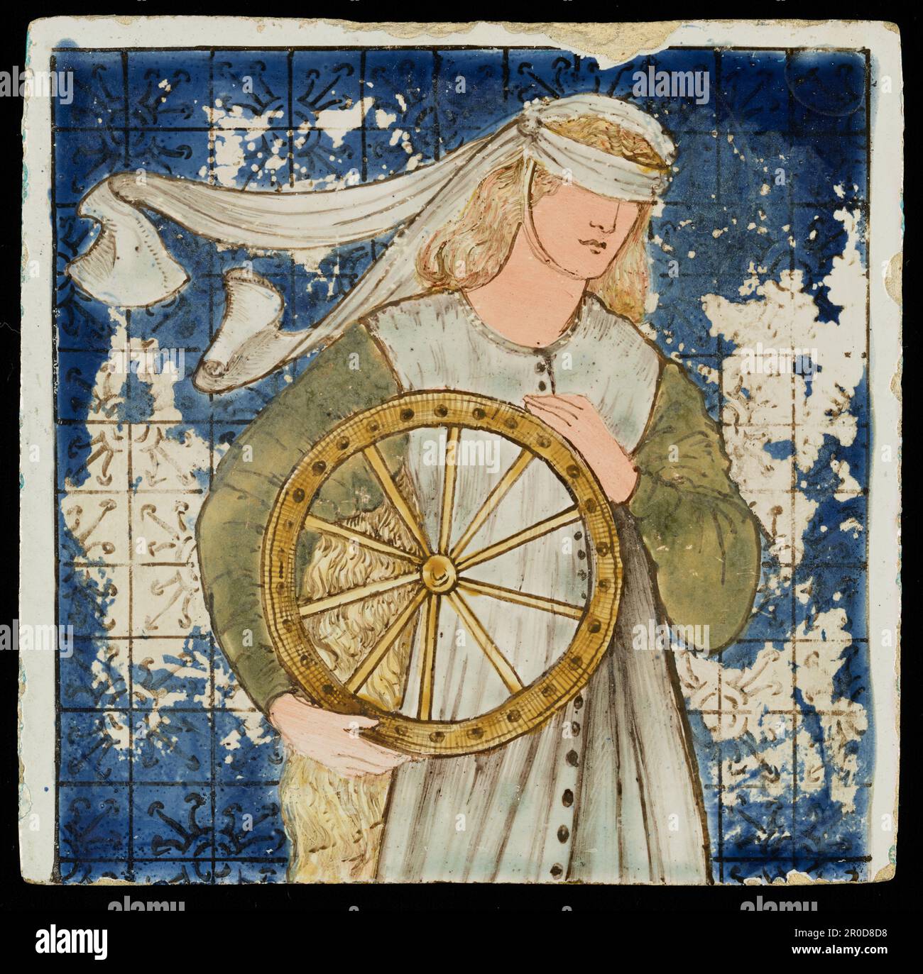 Fate and Love - Fate, 1860-75. Earthenware tile. Designer: Edward Burne-Jones. Painter: Lucy ...