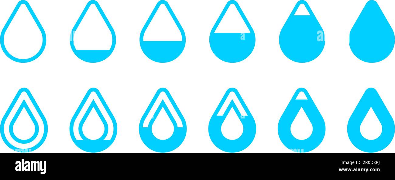 Water drop level icon set. From zero to full Stock Vector Image & Art ... Water drop level icon set. From zero to full Stock Vector Image & Art ...