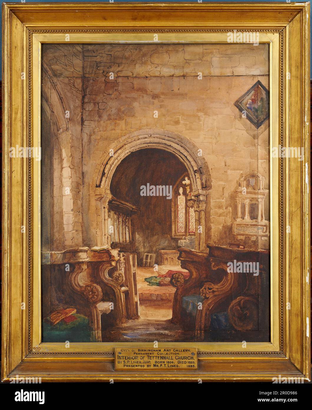 Interior Of Tettenhall Church,1820-33. Samuel Rostill Lines Stock Photo ...