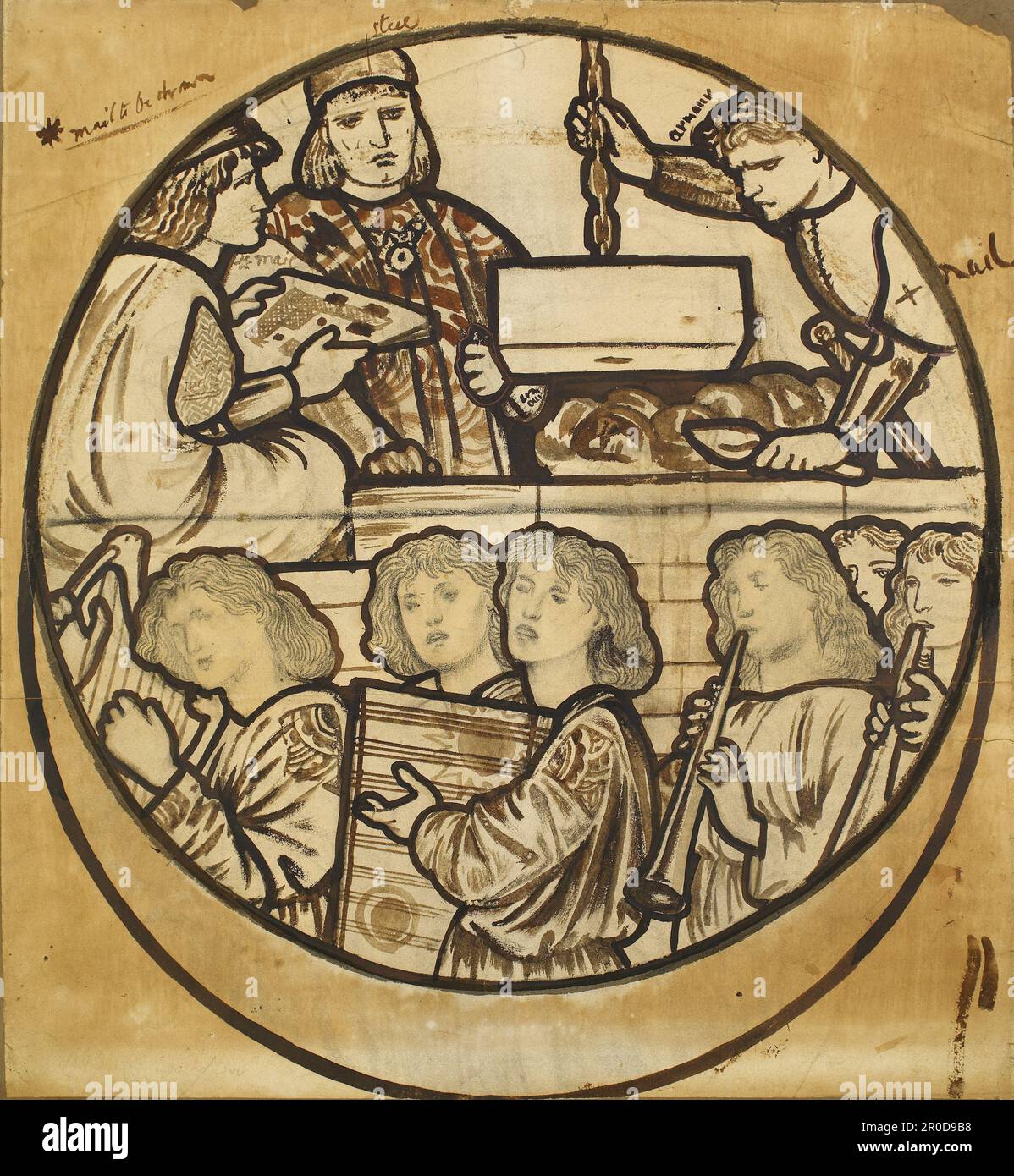 The Building of the Temple, 1863. Artist: Sir Edward Burne-Jones ...