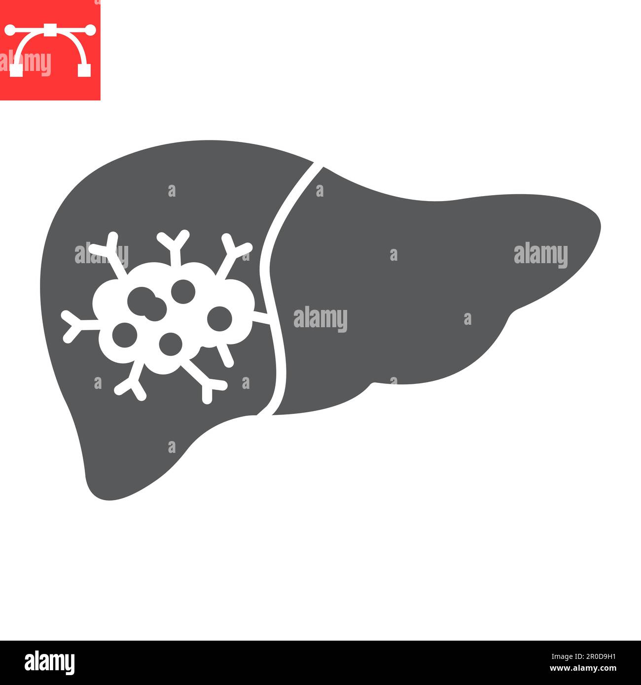 Liver Cancer Glyph Icon Oncology And Medicine Liver Tumor Vector Icon Vector Graphics