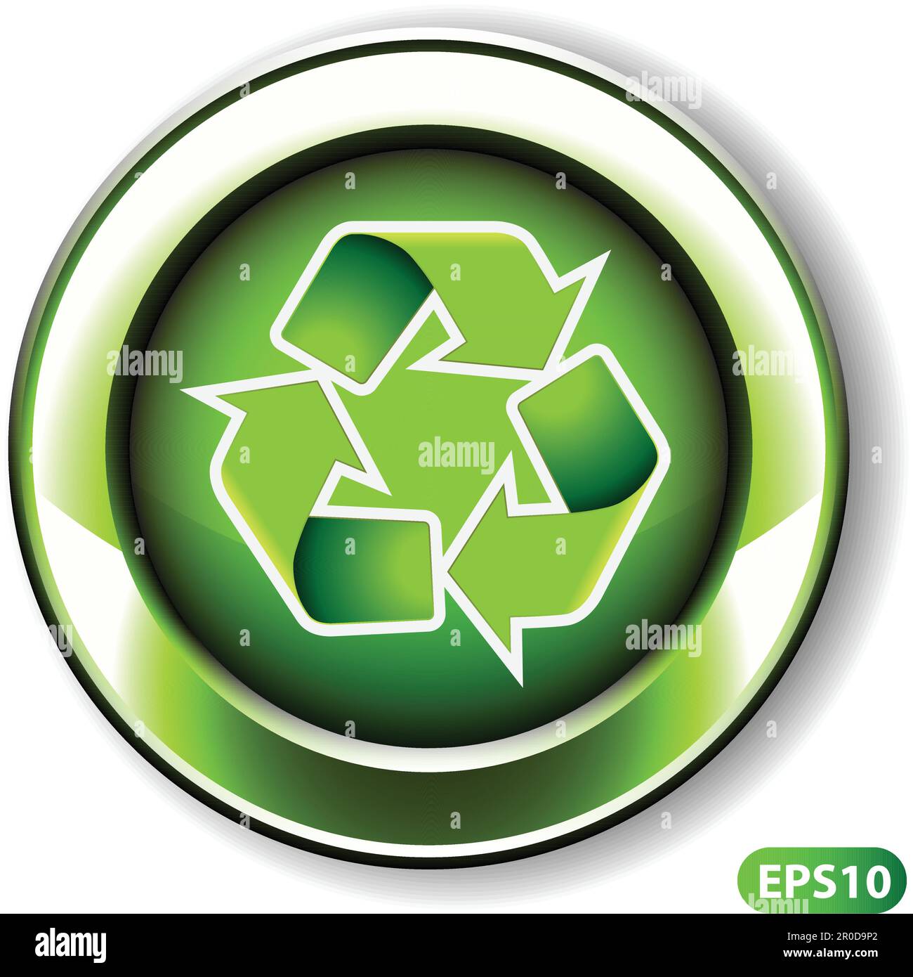 Vector Illustration of Recycling Label or Button Design Stock Vector ...