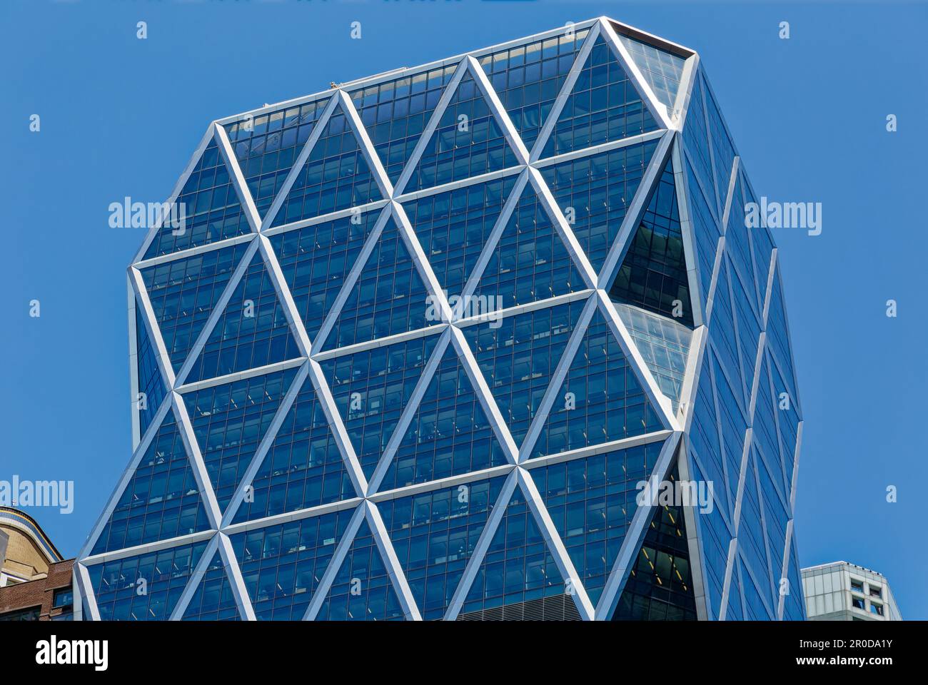 The diagrid glass Hearst Tower was built in 2006 atop the stone Hearst ...