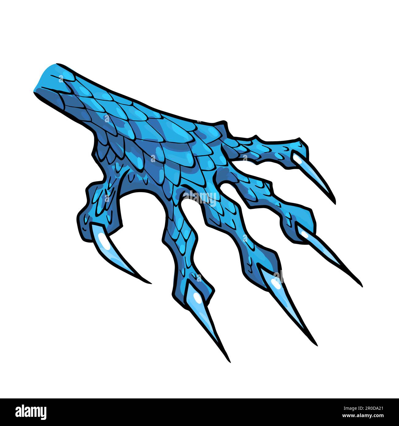 Dragon or monster paw with claws. Wild tattoo. Horror sticker ...