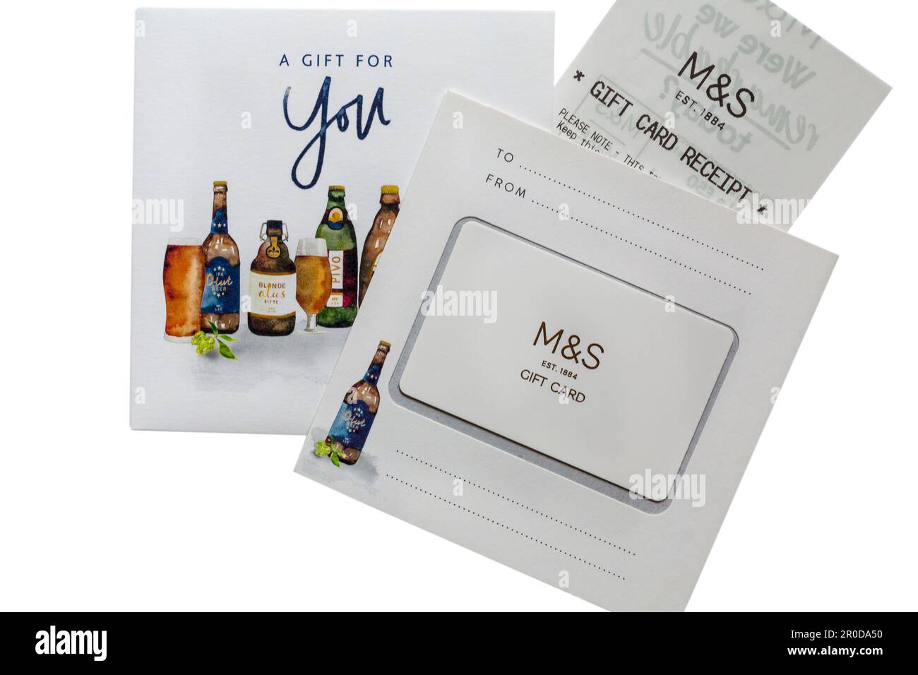 M&S Gift Card giftcard with gift card receipt set on white background ...