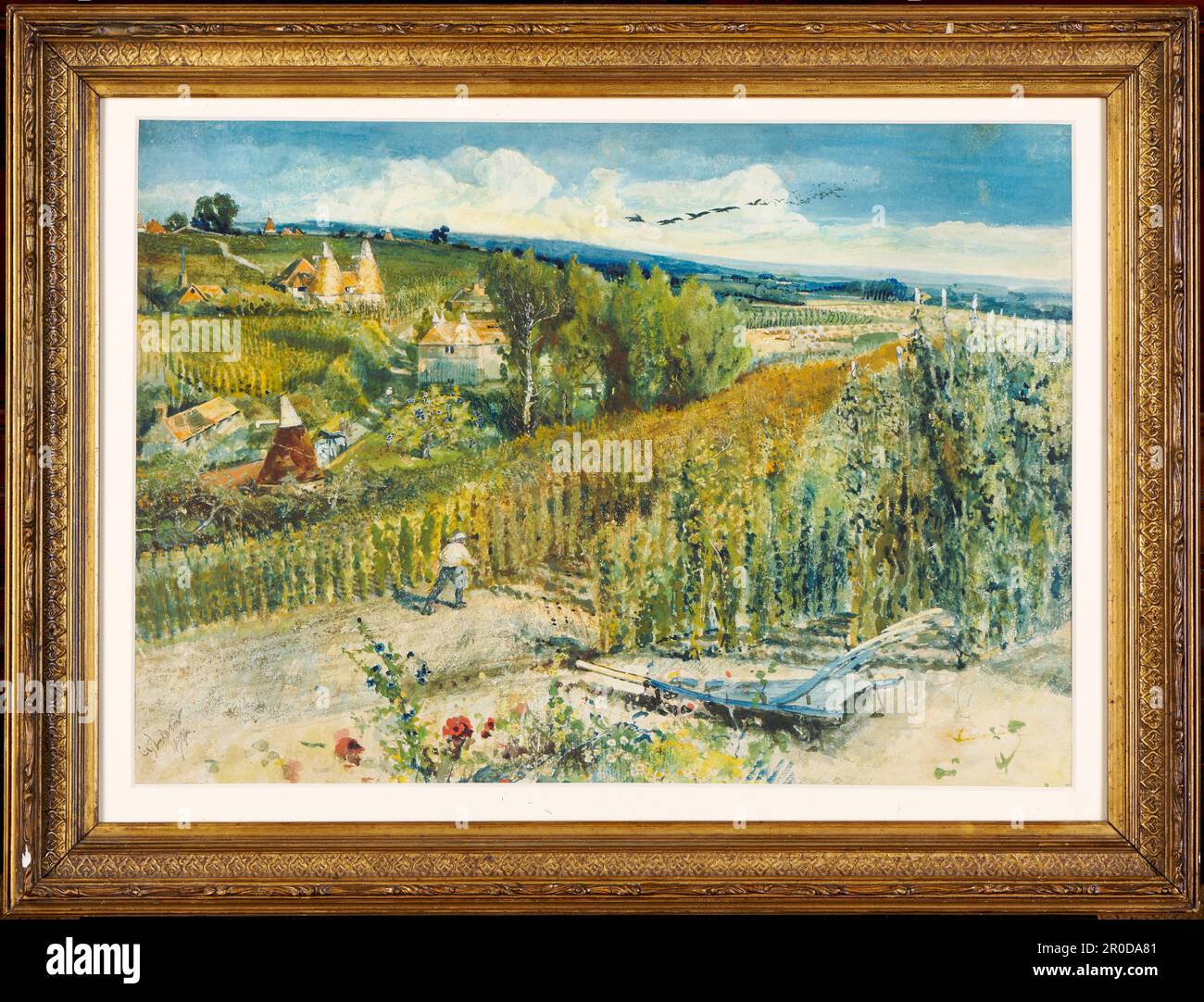 The Hop Gardens of Kent at Wrotham near Sevenoaks, 1874. Cecil Gordon ...