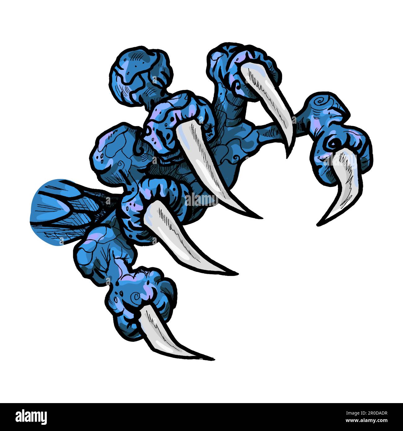 Dragon or monster paw with claws. Wild tattoo. Horror sticker ...