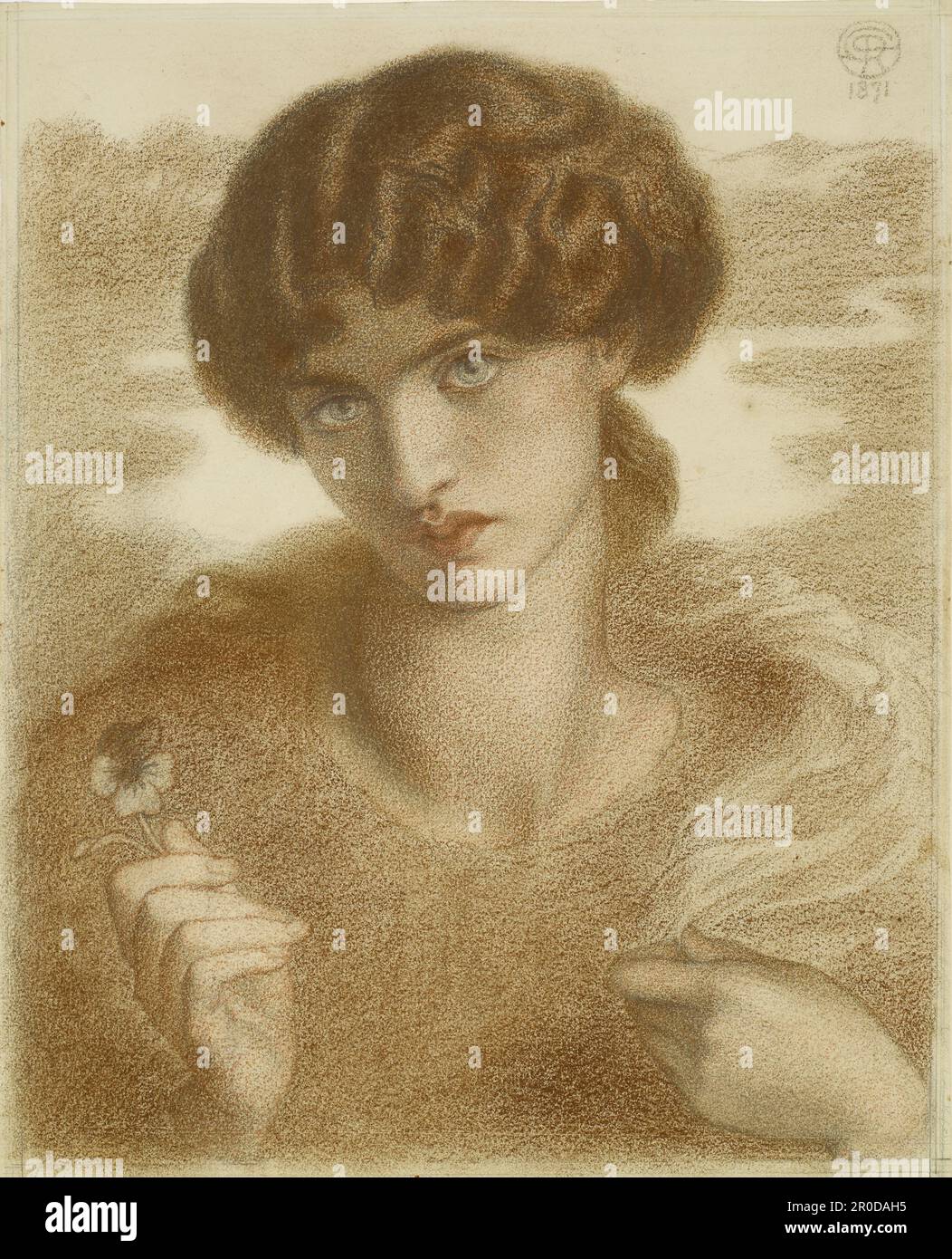 Water Willow - Study of Female Head and Shoulders. Artist: Dante ...