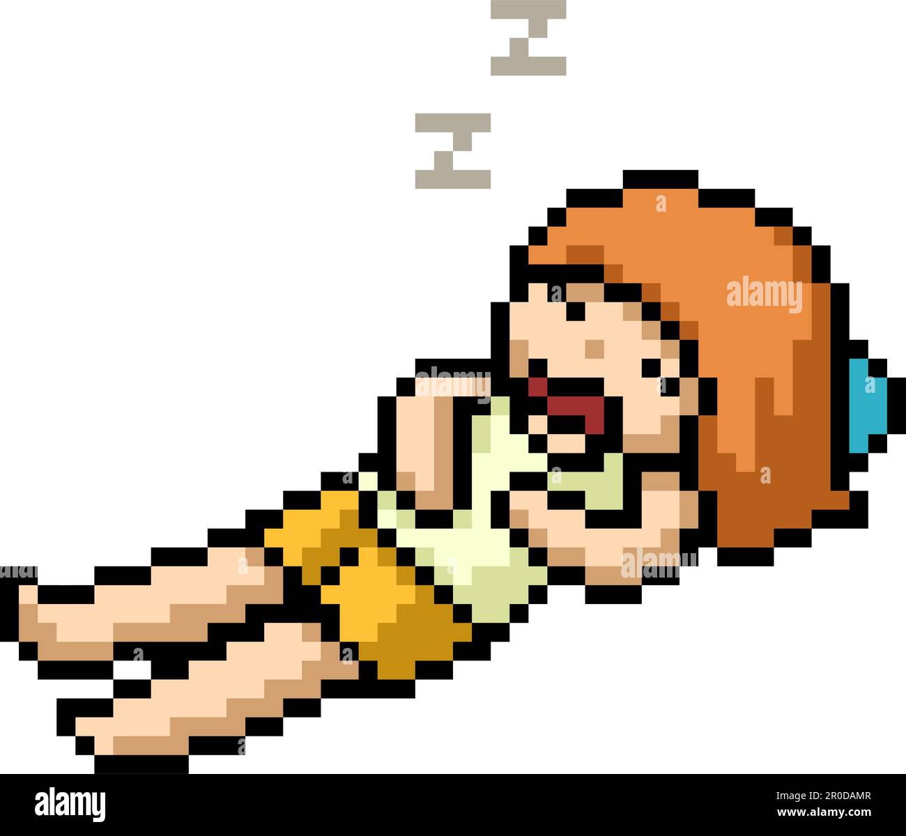 pixel art of girl sleep nap Stock Vector Image & Art - Alamy