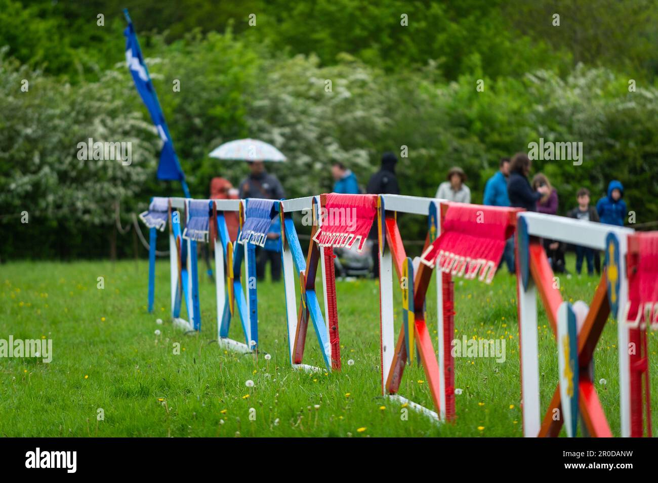 Chalfont, UK. 8 May 2023. Detail of 'The Tilt', the jousting rail on ...