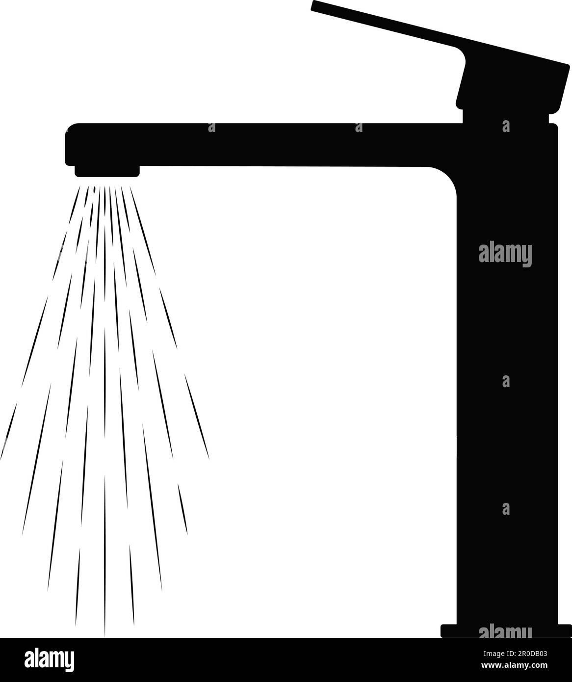 Modern faucet with handle open icon symbol. Vector illustration Stock ...