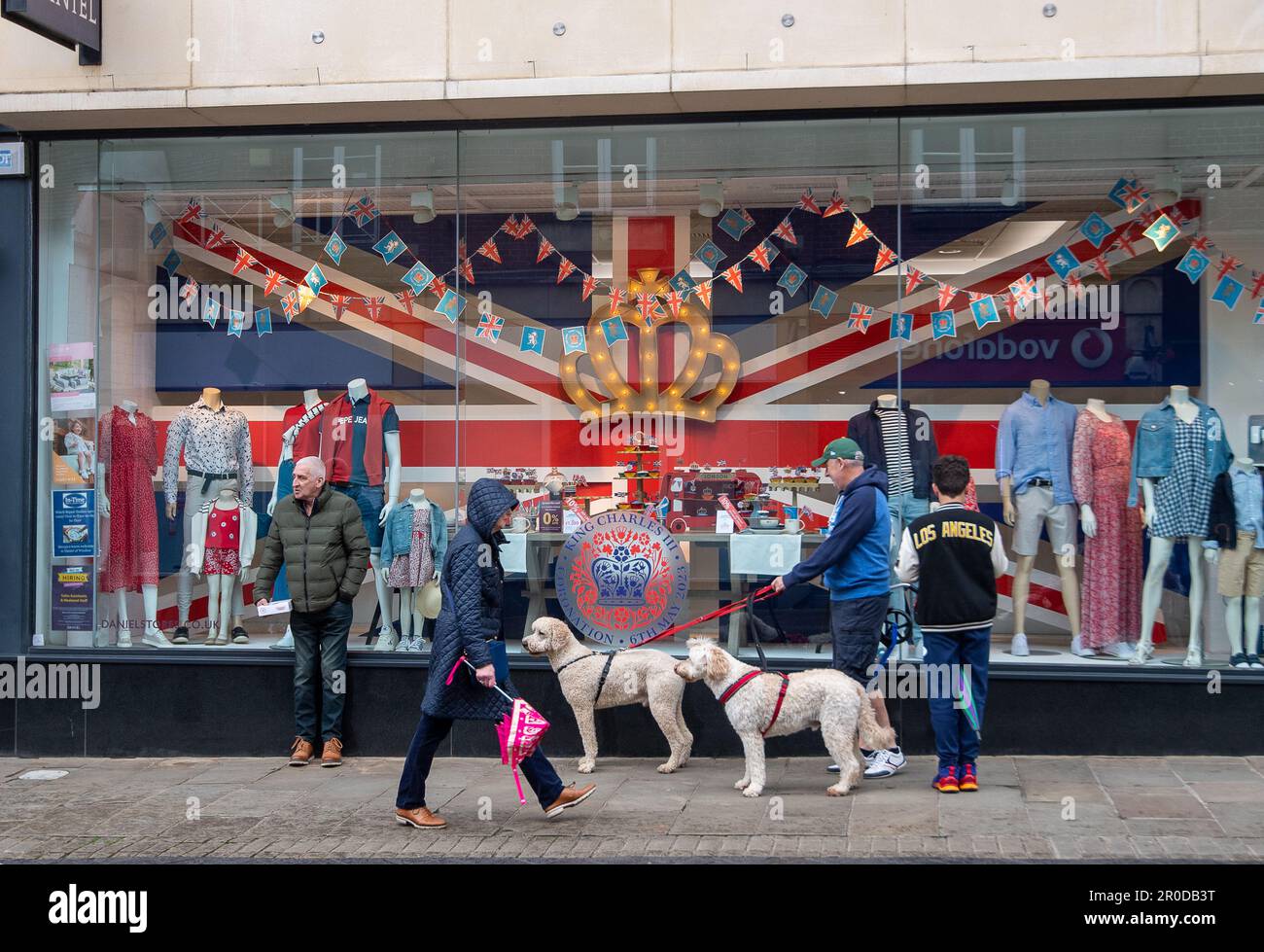 Windsor, Berkshire, UK. 8th May, 2023. A Coronation window display in the Daniel Department ...