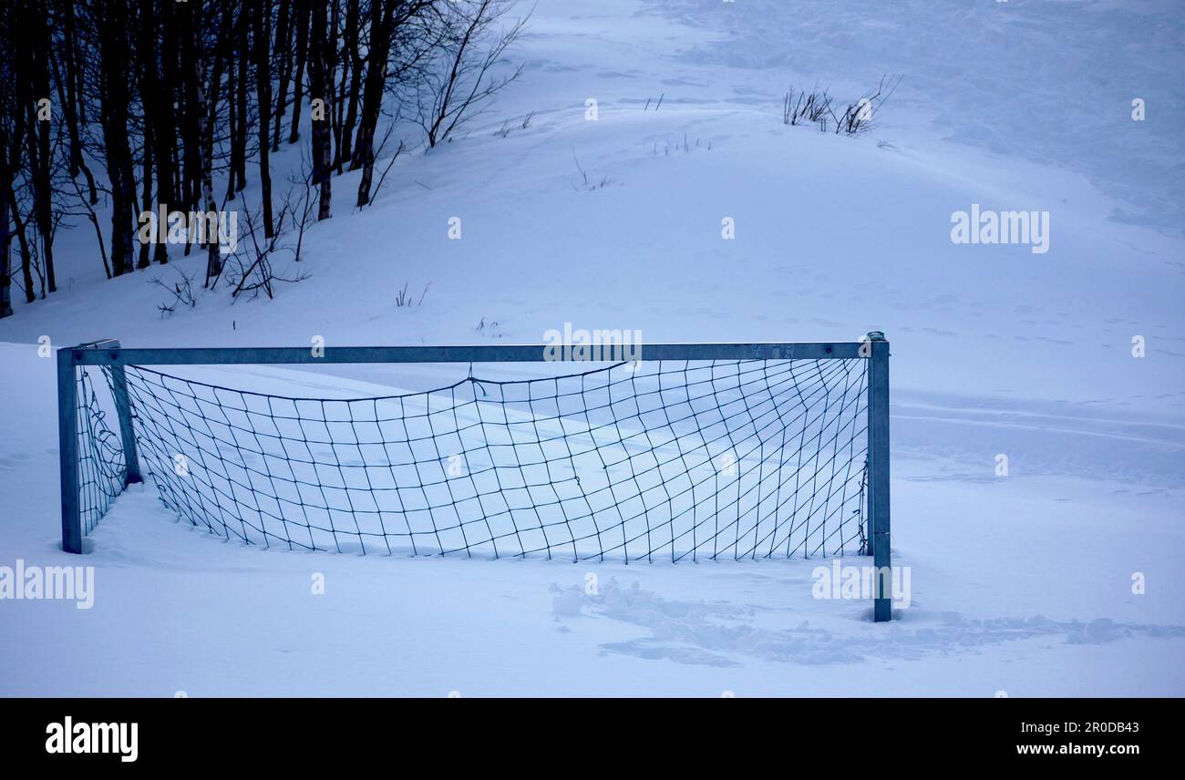Snowy football pitch hi-res stock photography and images - Alamy