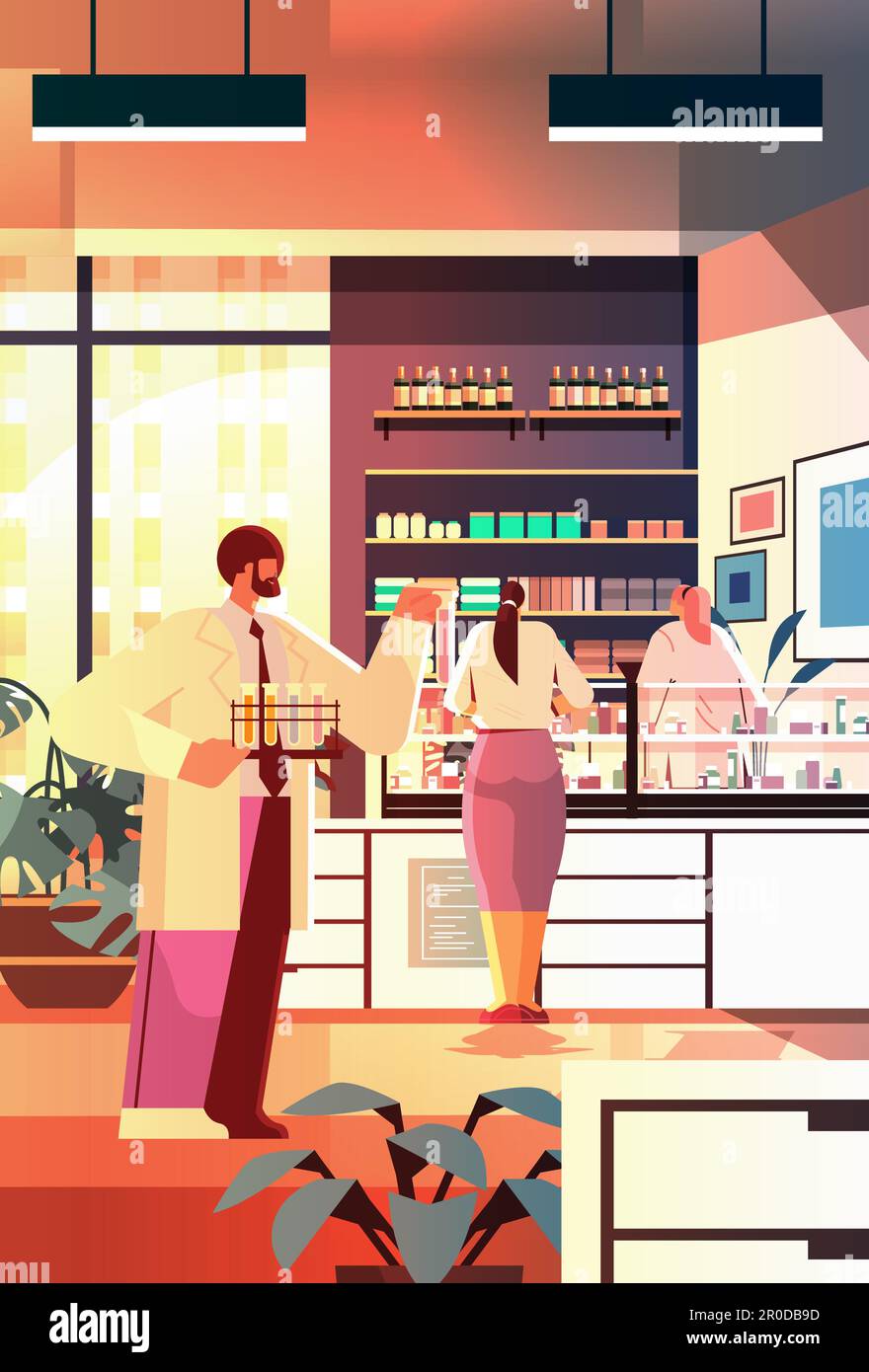Pharmacy teamwork portrait pharmacists Stock Vector Images - Alamy
