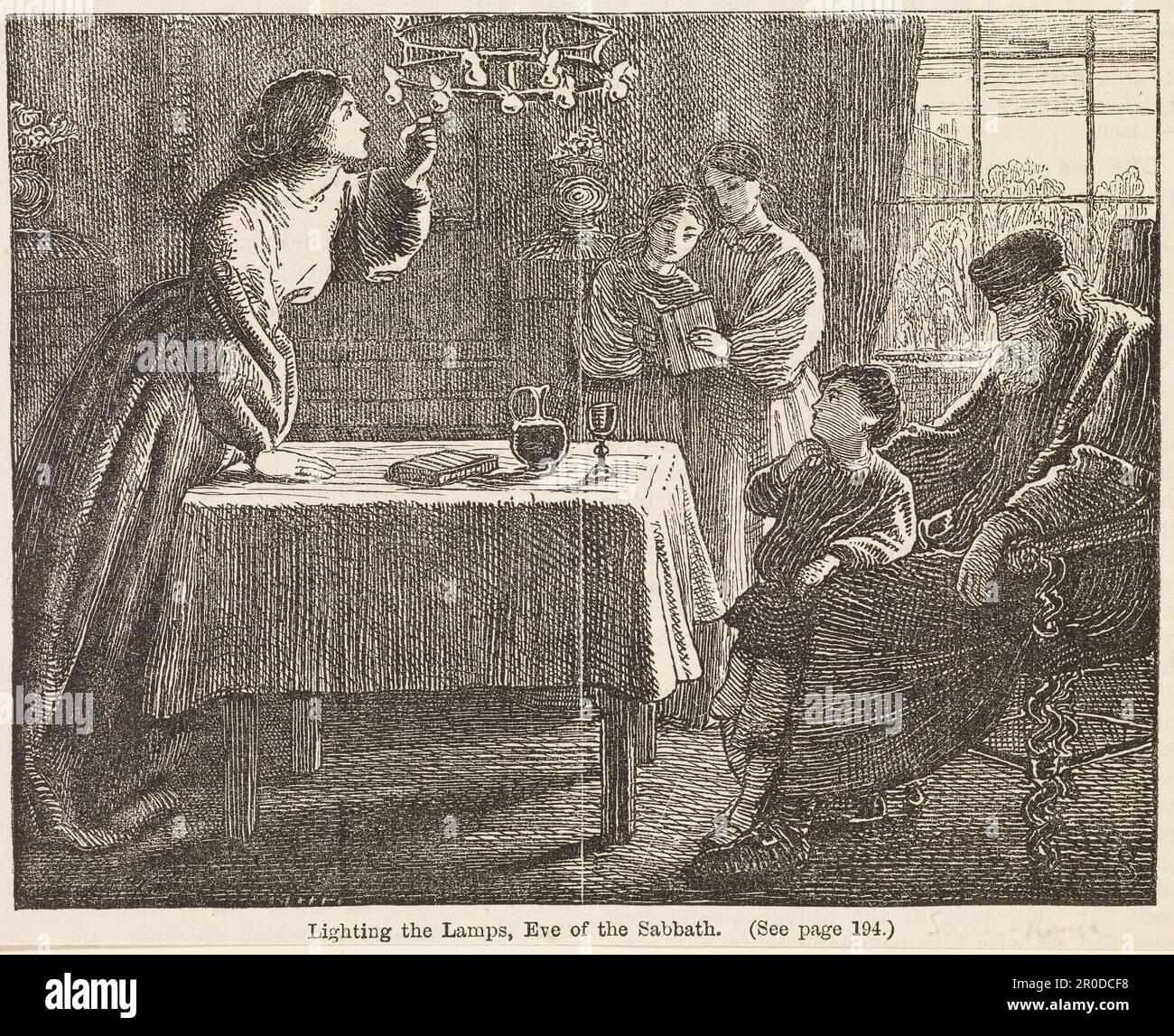 Lighting the Lamps, Eve of the Sabbath - Published, 1862. Artist ...