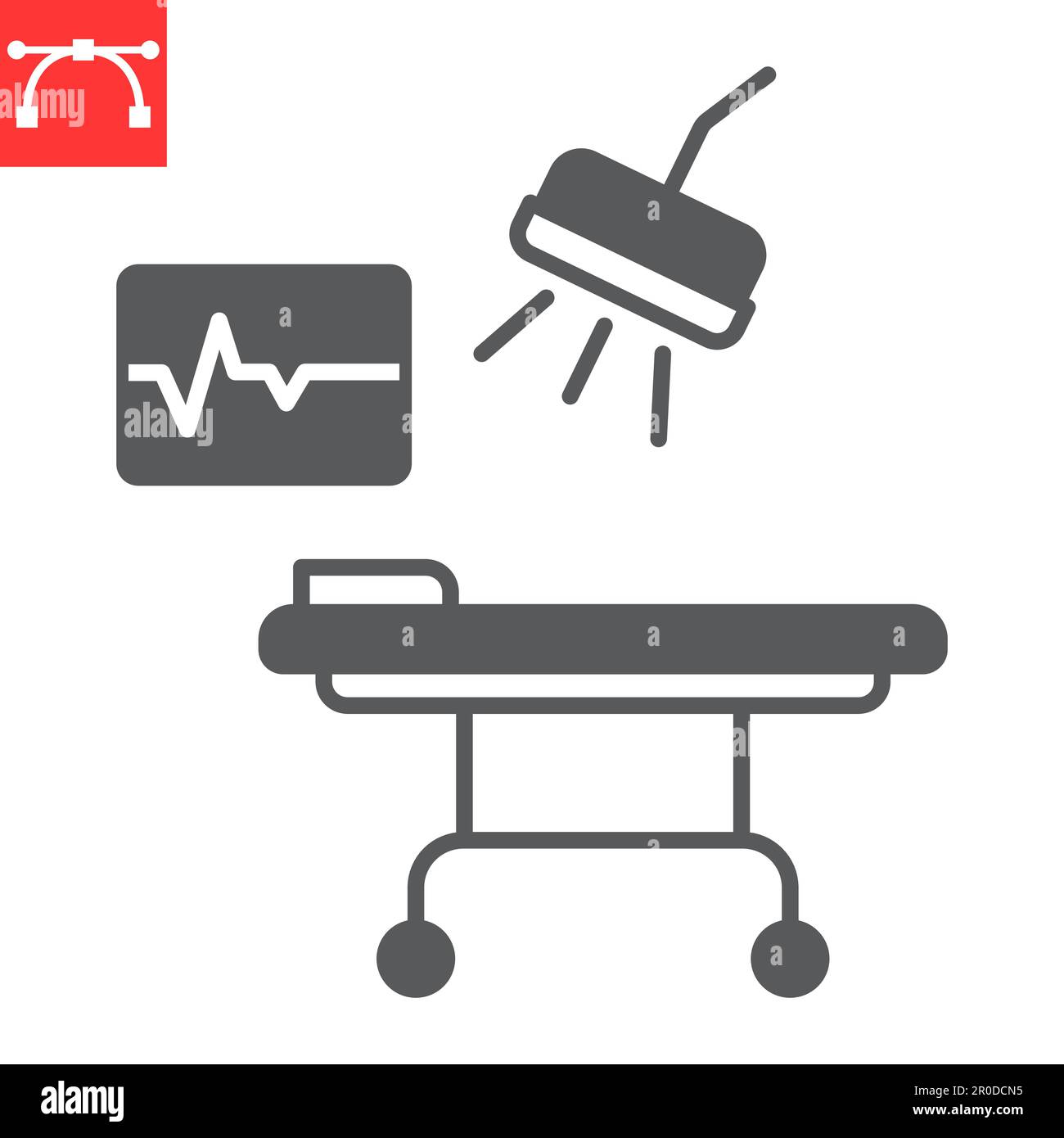 Operating hospital room glyph icon, oncology and surgery, operating ...