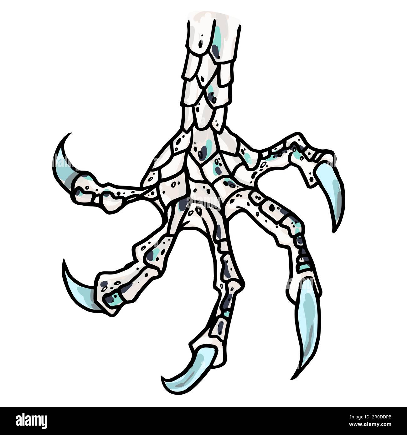 Dragon or monster paw with claws. Wild tattoo. Horror sticker ...