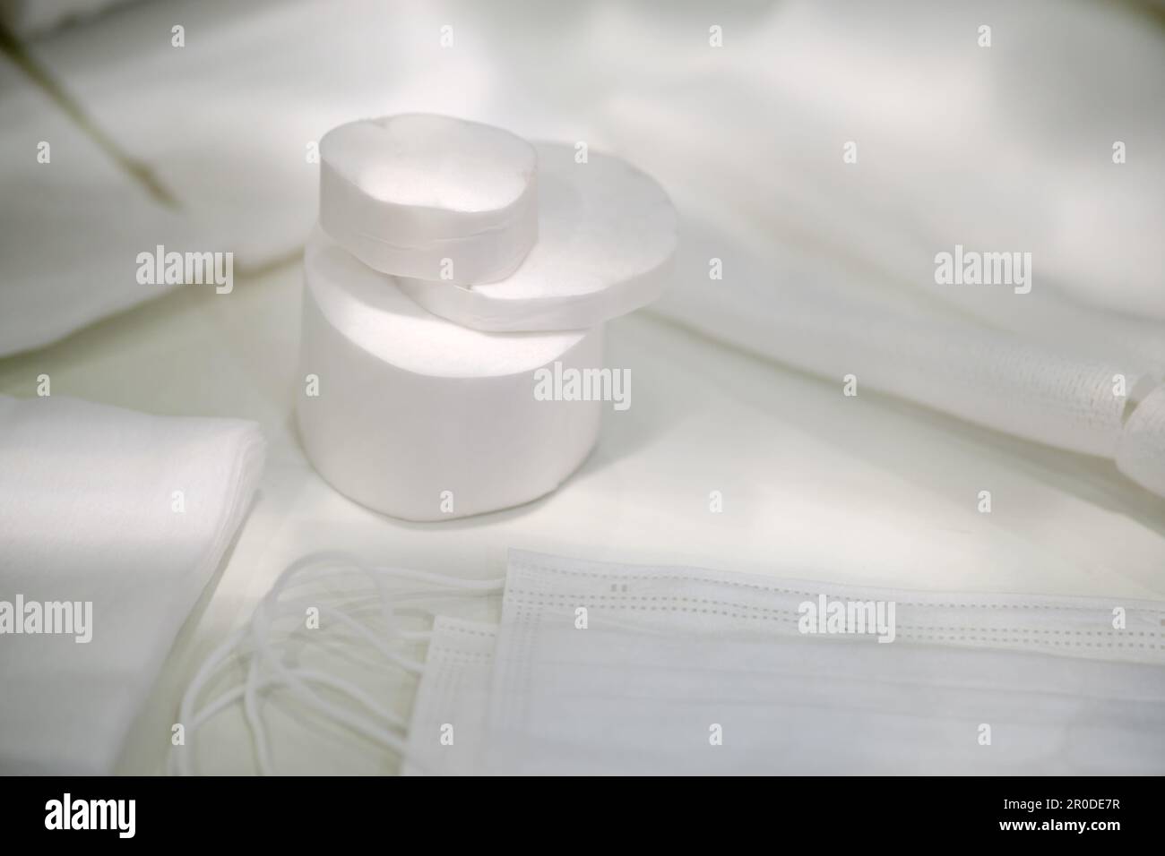 Medical bandages, cotton wool and tampons for wound dressing Stock ...