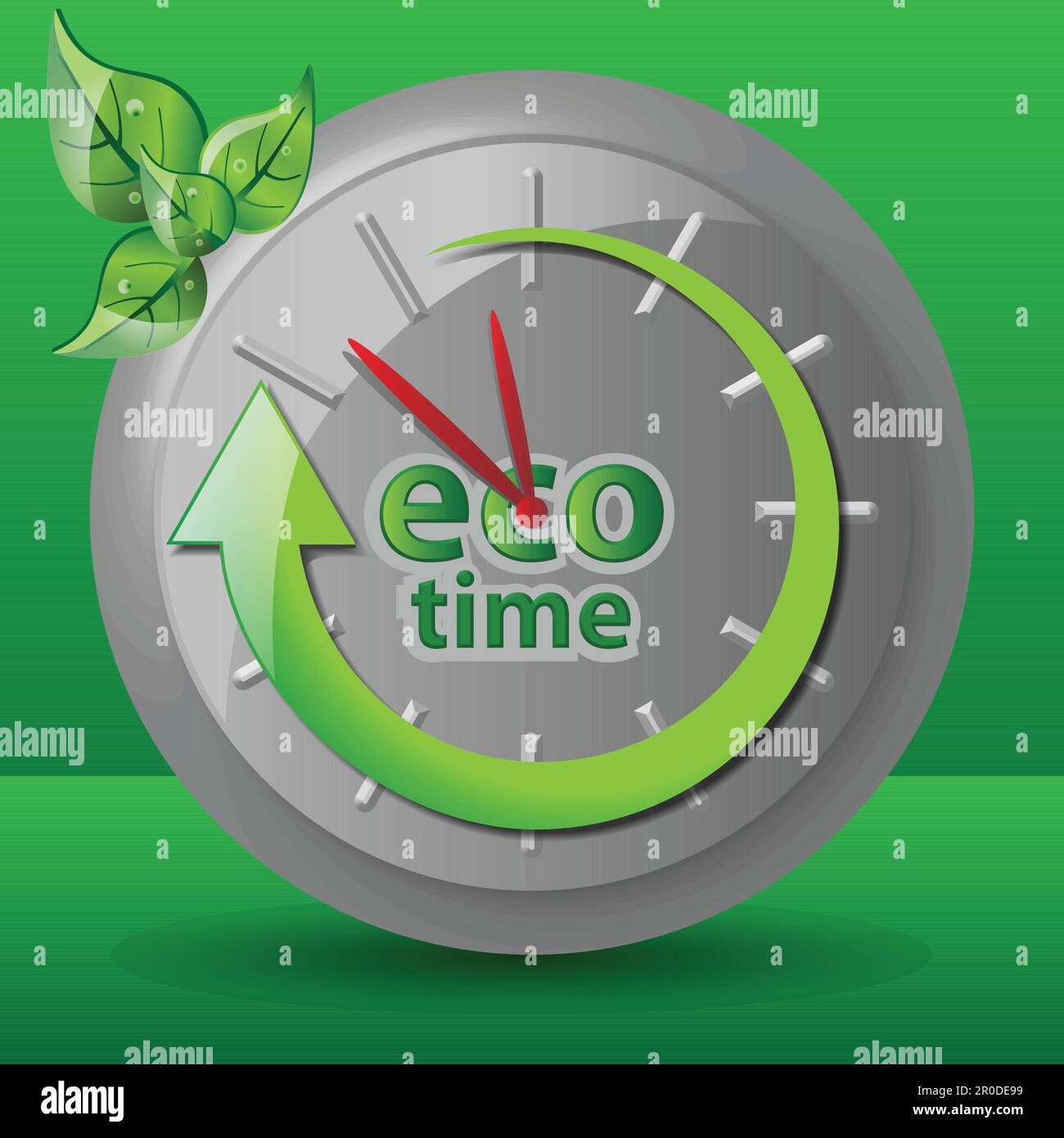 Ecological Clock Concept Stock Vector Image & Art - Alamy
