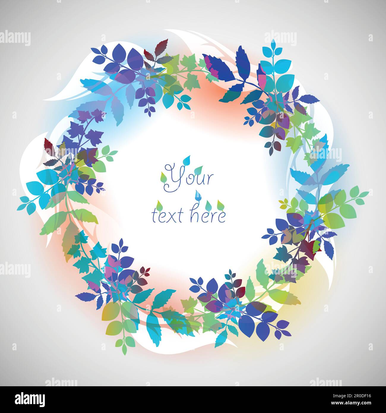 Natural Background or Label Concept Design with Leaves Stock Vector ...