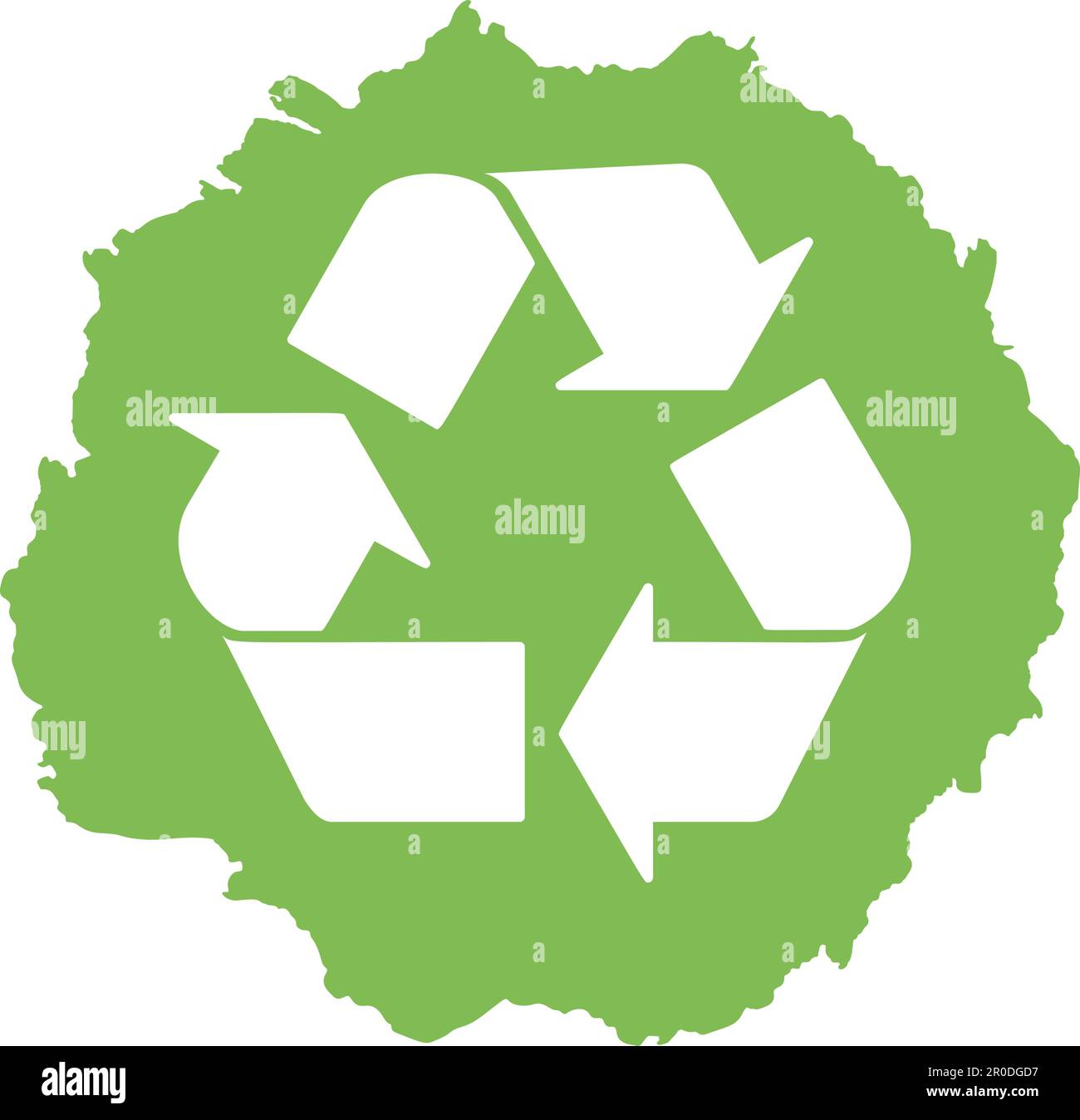 recycling symbol on green splash of color, vector illustration Stock ...