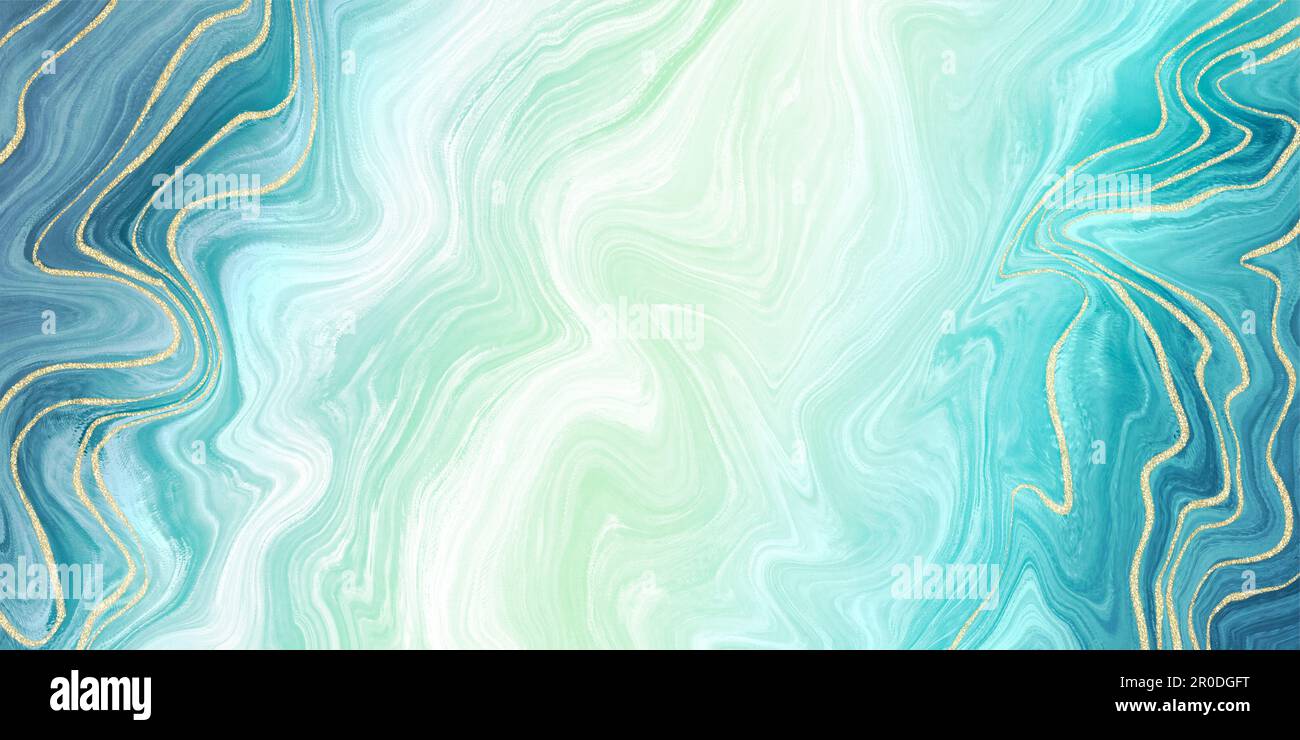 Stylish curved design banner with paper-like texture, blue-green ...