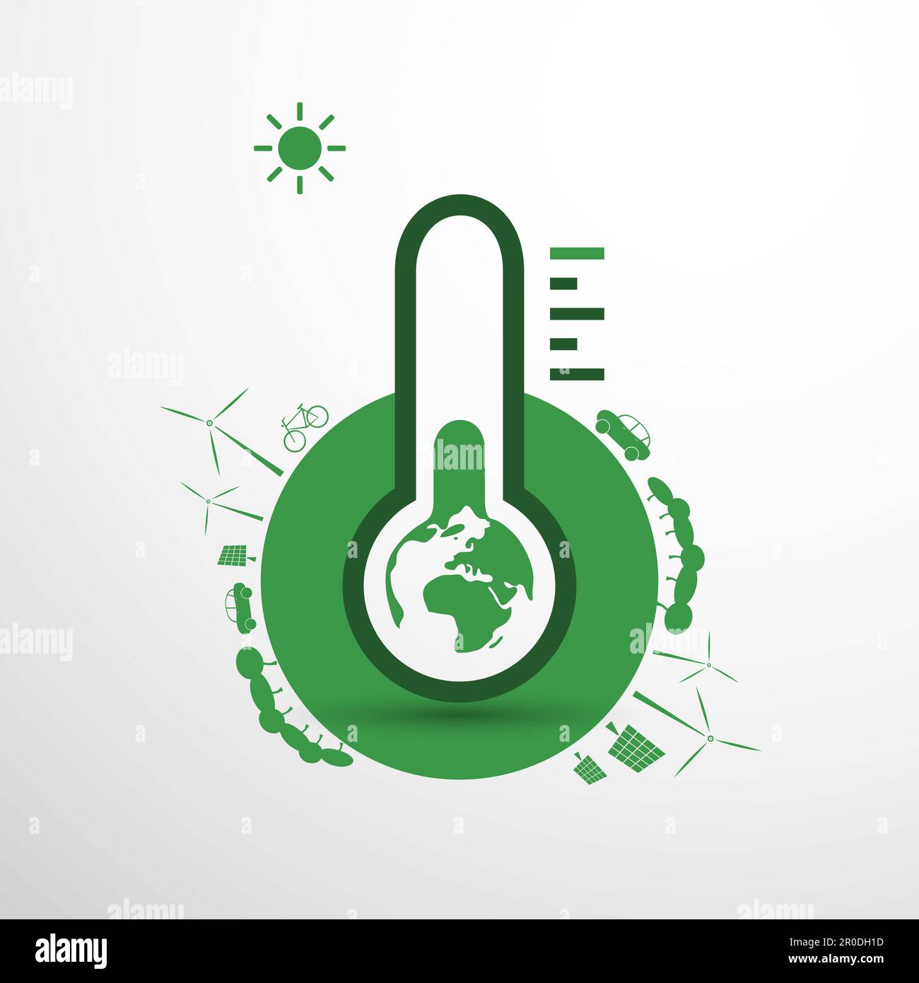 Global Warming, Ecological Problems and Solutions - Thermometer Icon ...