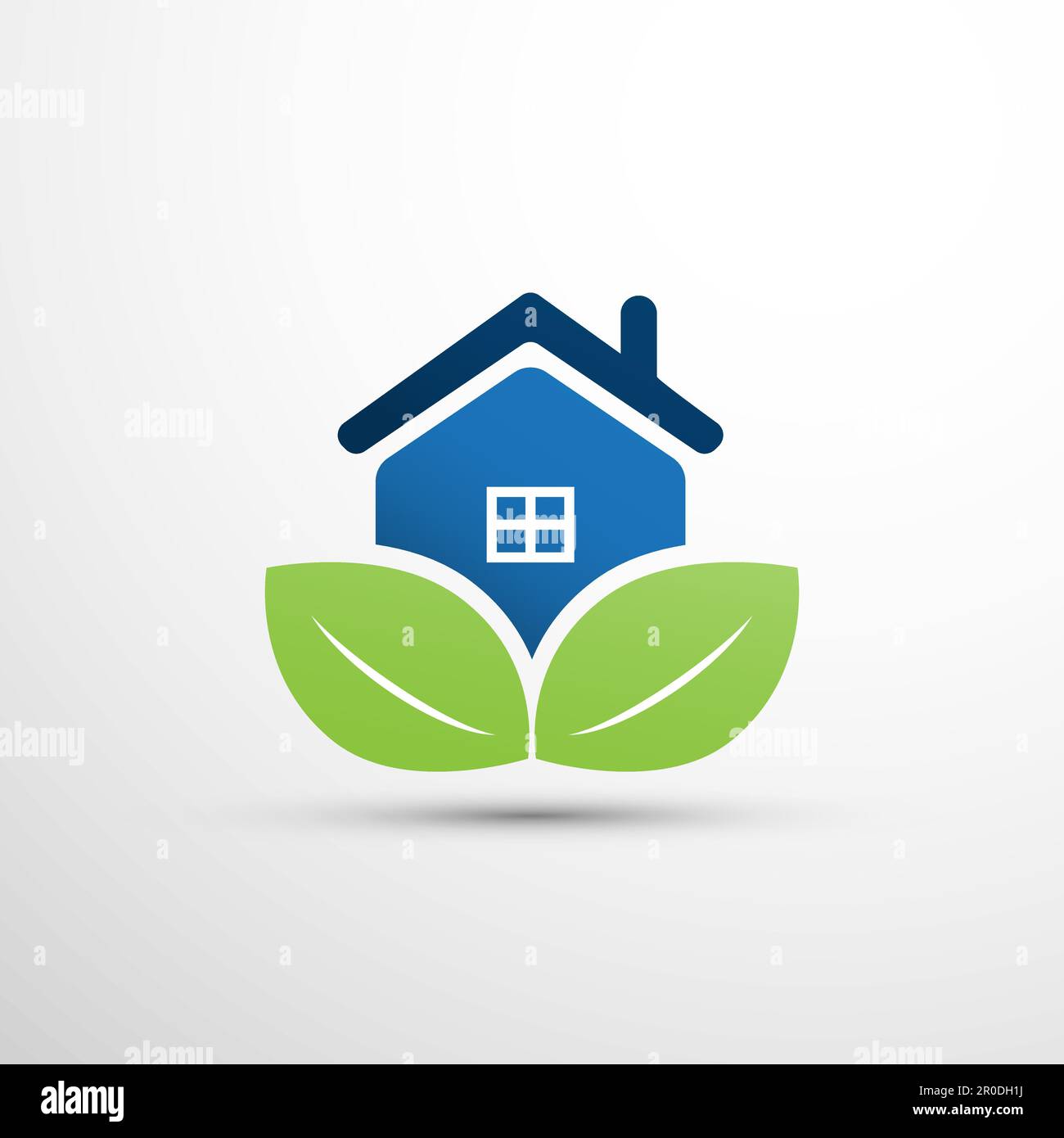 Eco Smart Home Concept Design - House Icon with Leaves Stock Vector ...