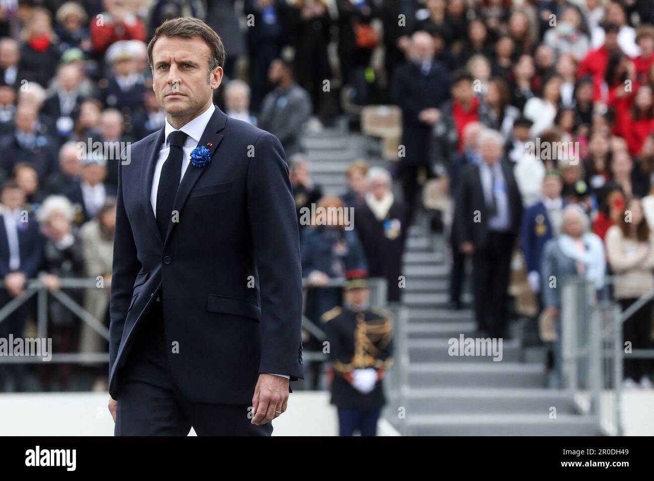 Le président de la république, Emmanuel Macron lors de l'hommage sur la ...