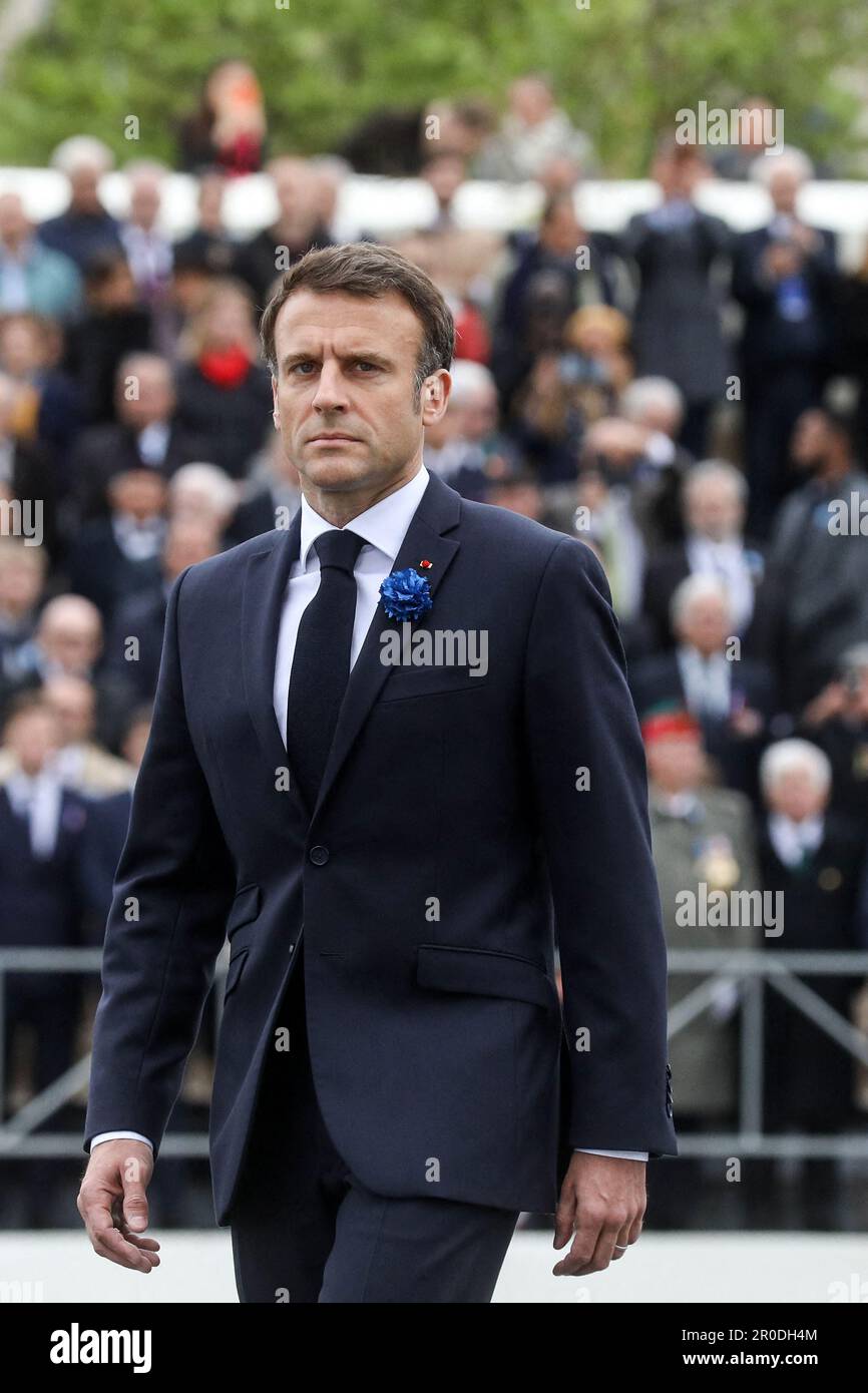 Le président de la république, Emmanuel Macron lors de l'hommage sur la ...