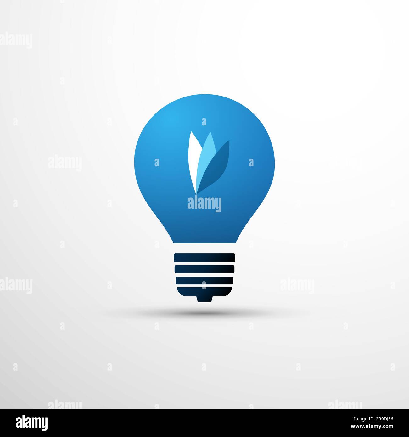 Blue Eco Energy Concept Icon Design - Leaves Inside a Light Bulb Stock ...
