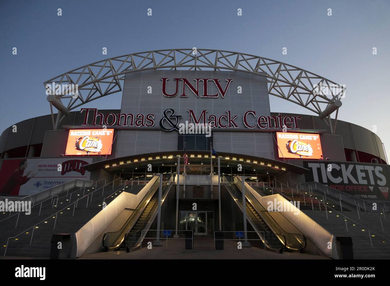 A general overall view of the Thomas & Mack Center arena on the campus ...