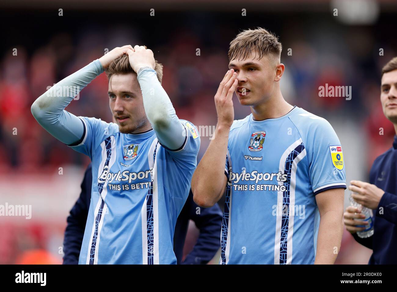 Coventry City's Josh Eccles and Callum Doyle react following the Sky ...