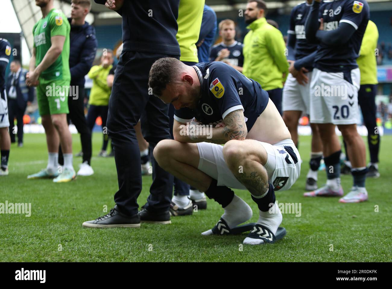 Millwall's Scott Malone appears dejected after the Sky Bet Championship ...