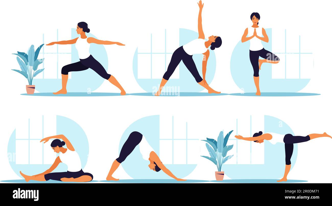 Illustration exercise at home hi-res stock photography and images - Alamy