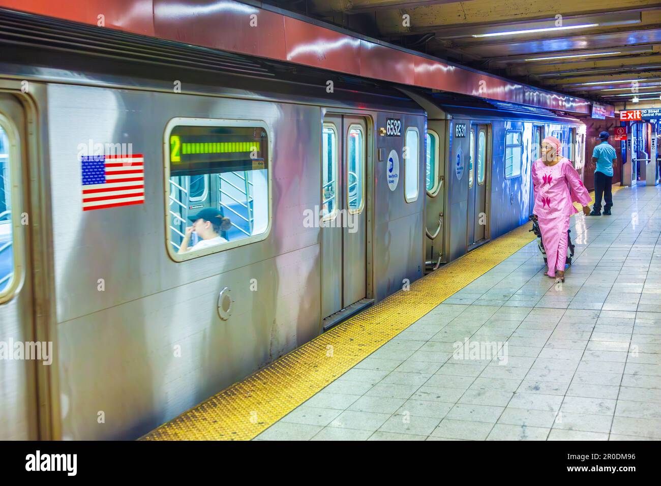 New York, USA - July 11, 2010: people hurry to reach the train in ...