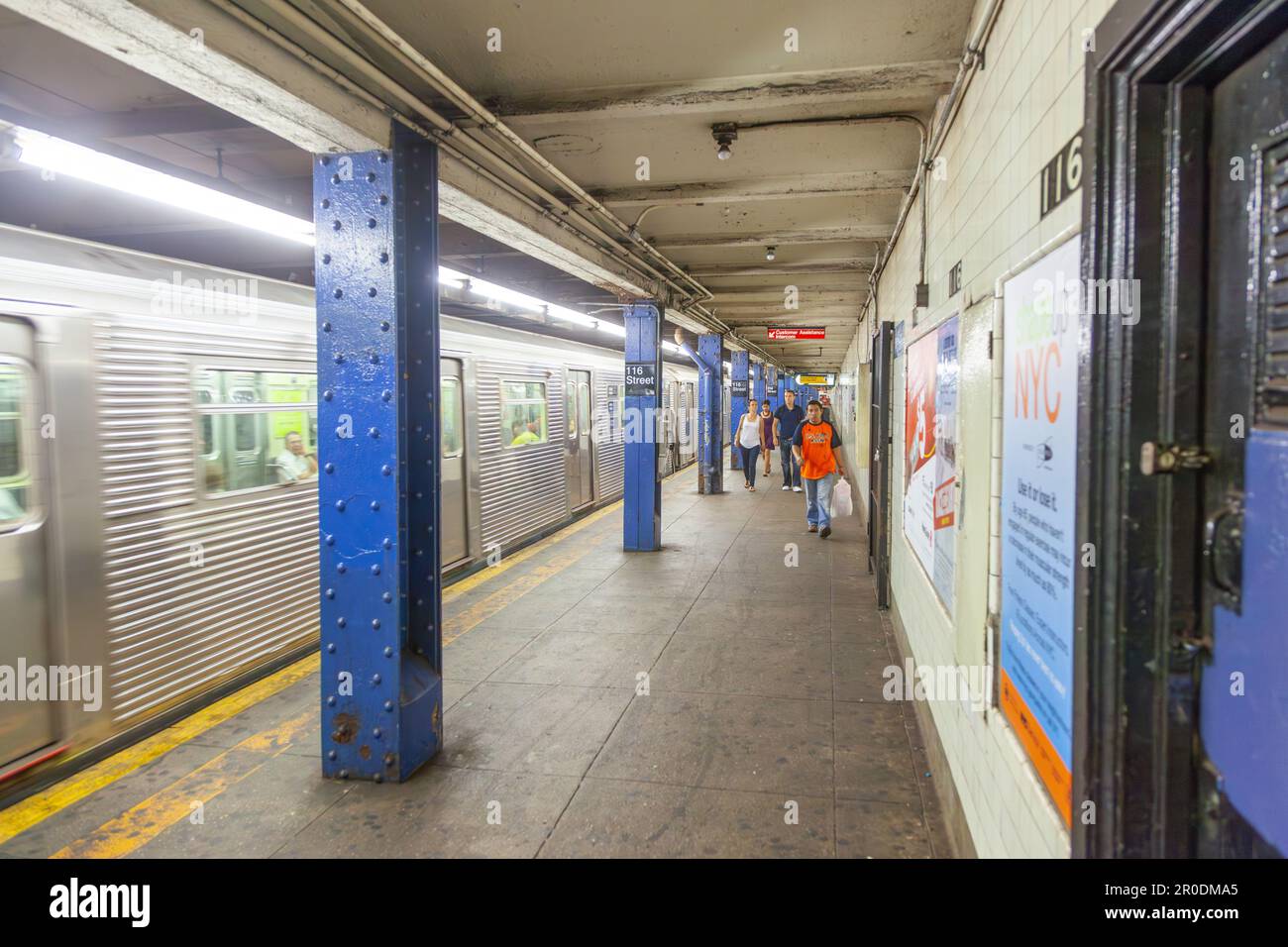 New York, USA - July 11, 2010: inside the Metro Station 116th street ...