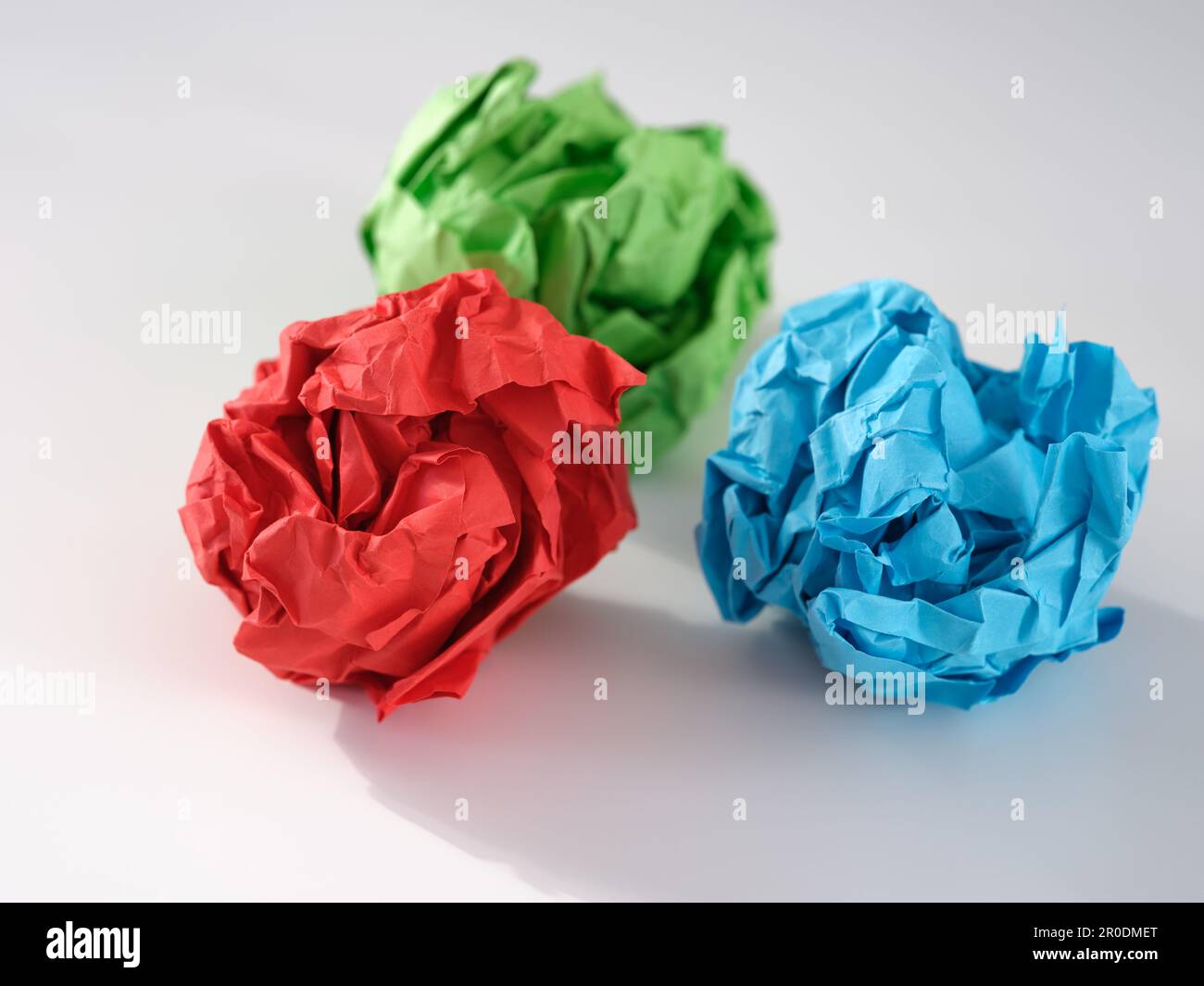 Colorful crumpled paper balls on a gray background. Idea Concept Stock ...