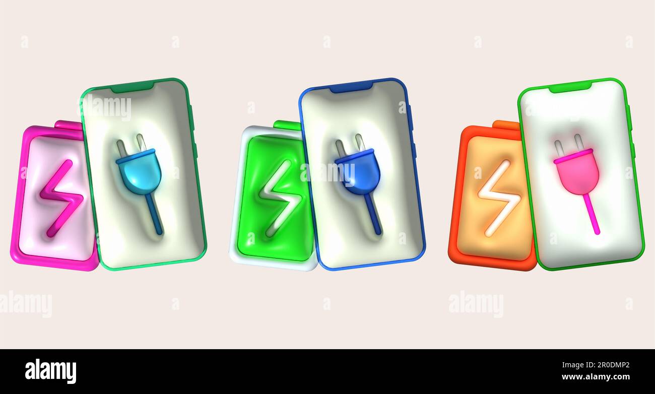 Cartoon illustration cell phone charging hi-res stock photography and ...