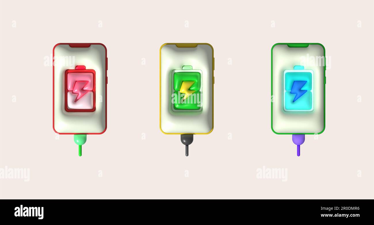 Cartoon illustration cell phone charging hi-res stock photography and ...