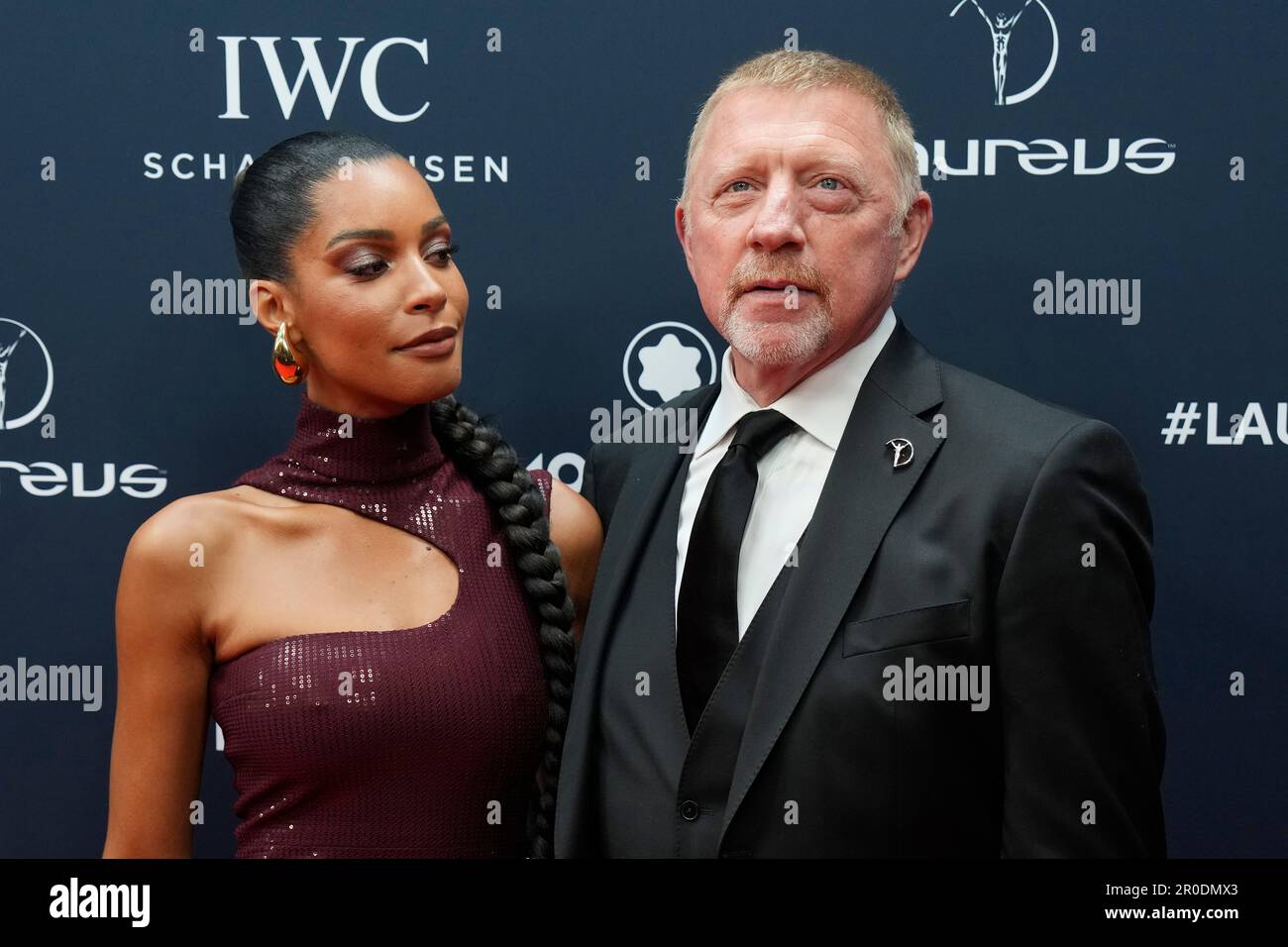 Boris Becker and partner Lilian de Carvalho Monteiro pose as they ...