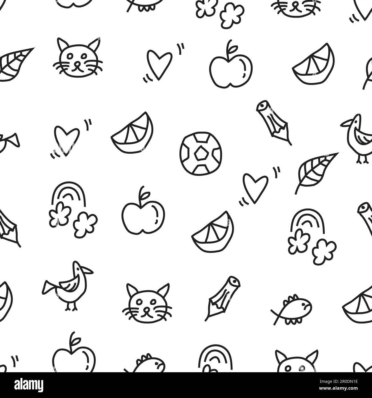 Doodle Art Seamless Pattern Stock Vector Image & Art - Alamy