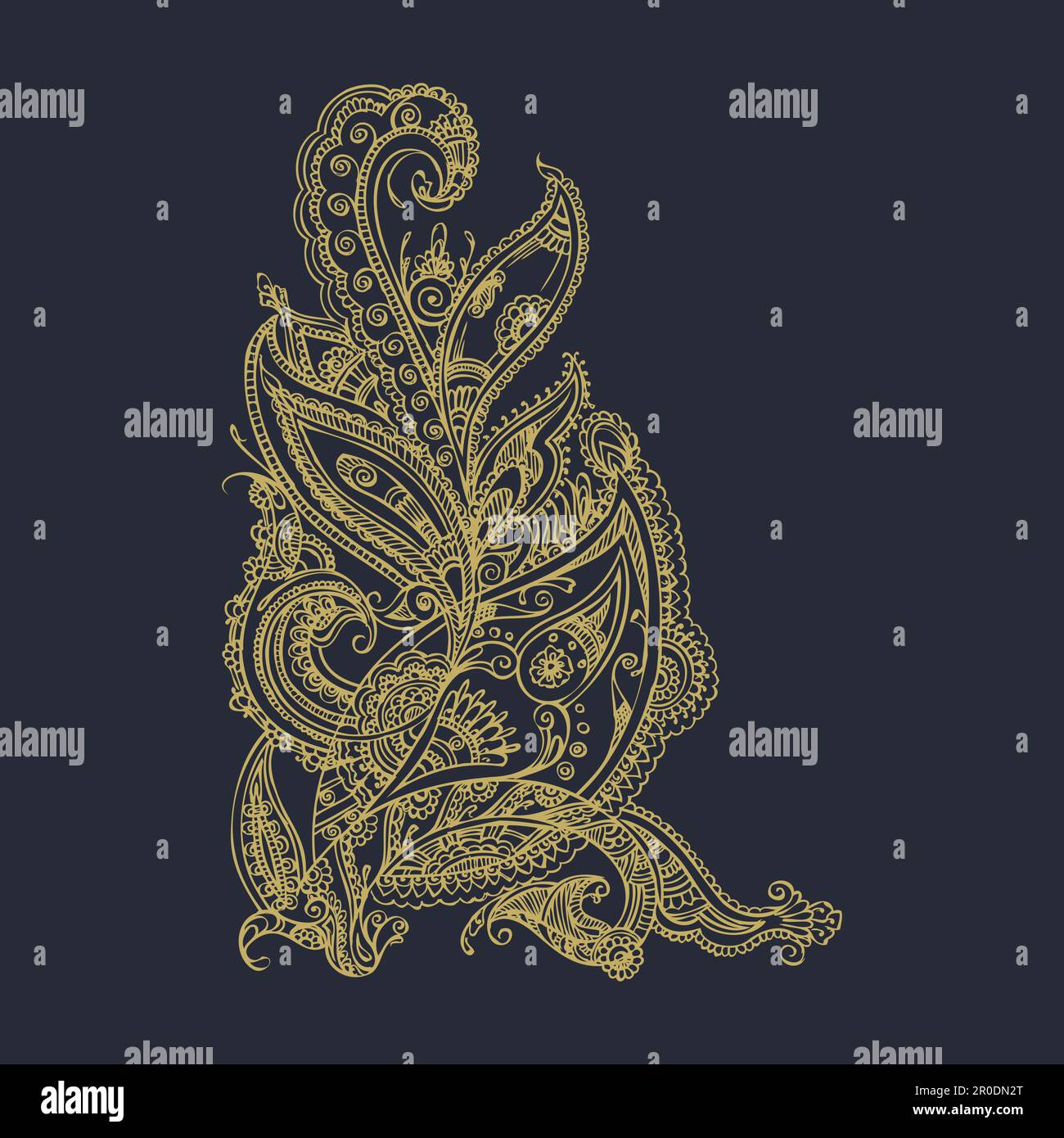 A golden floral decoration design Stock Vector Image & Art - Alamy